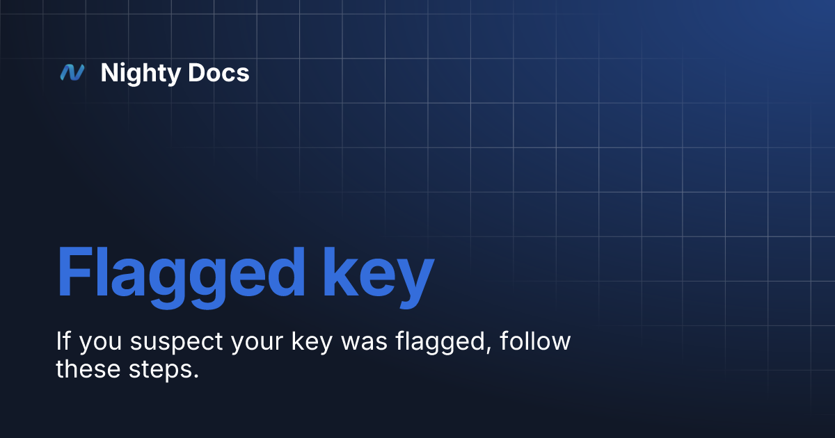 Flagged key | Nighty Docs